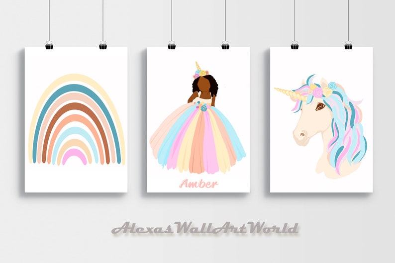 Young Queen Art Print, Personalized Name Princess Wall Art, Black Girl ...