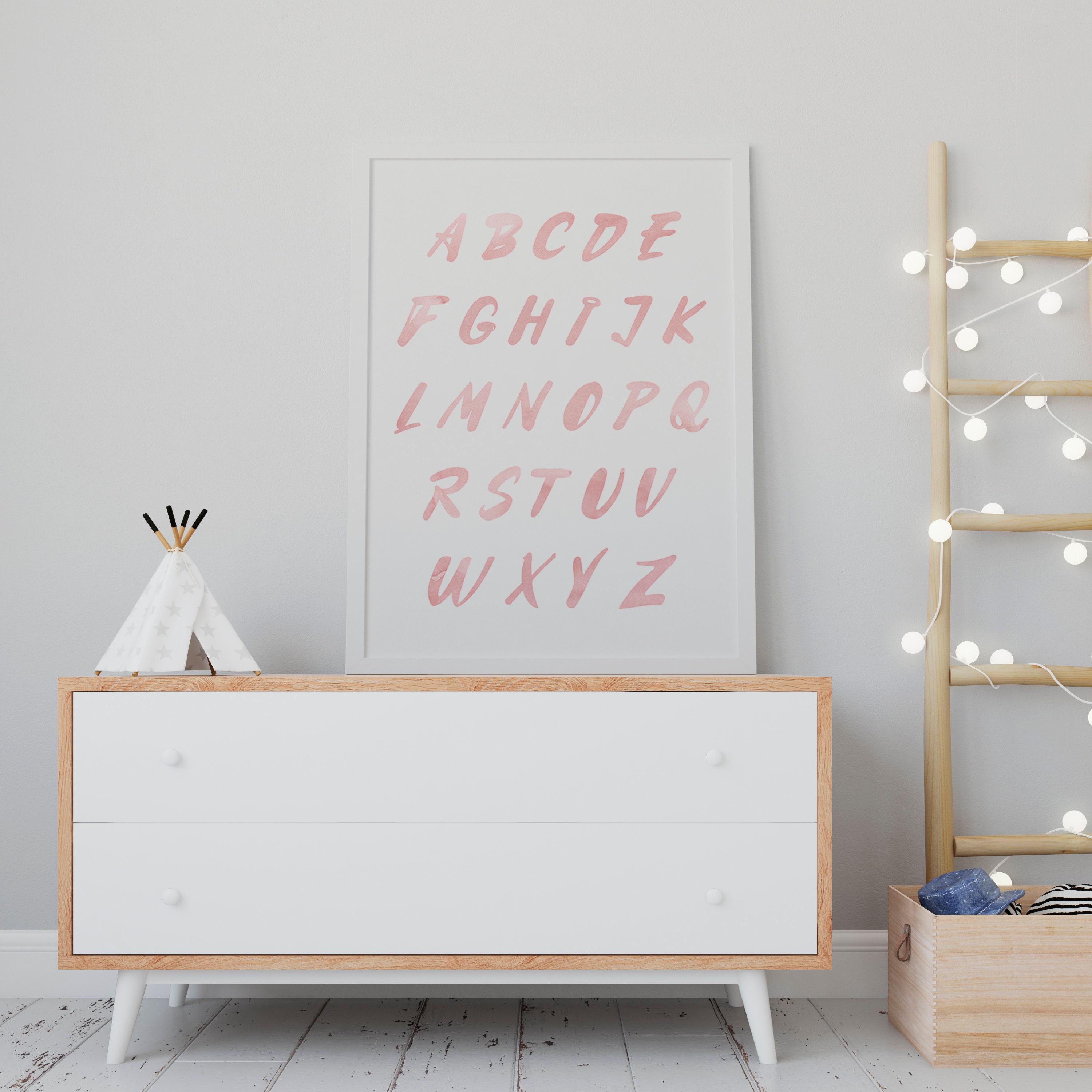 ABC Poster Blush Pink Alphabet Poster Educational Nursery | Etsy