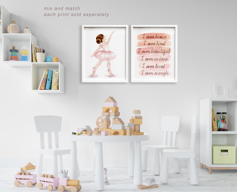 Positive Affirmations Wall Art Girls Bedroom Affirmation | Etsy