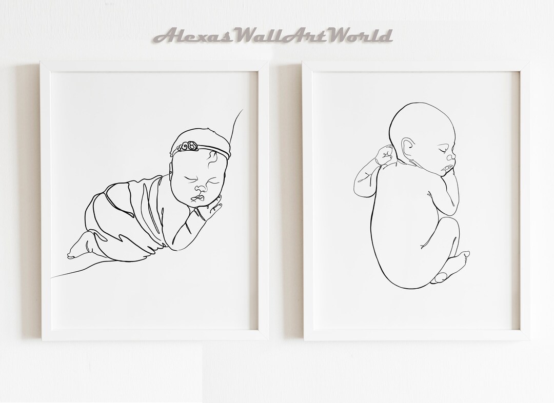 PERSONALIZED BIRTH POSTER Portrait From Photo Birth Details - Etsy