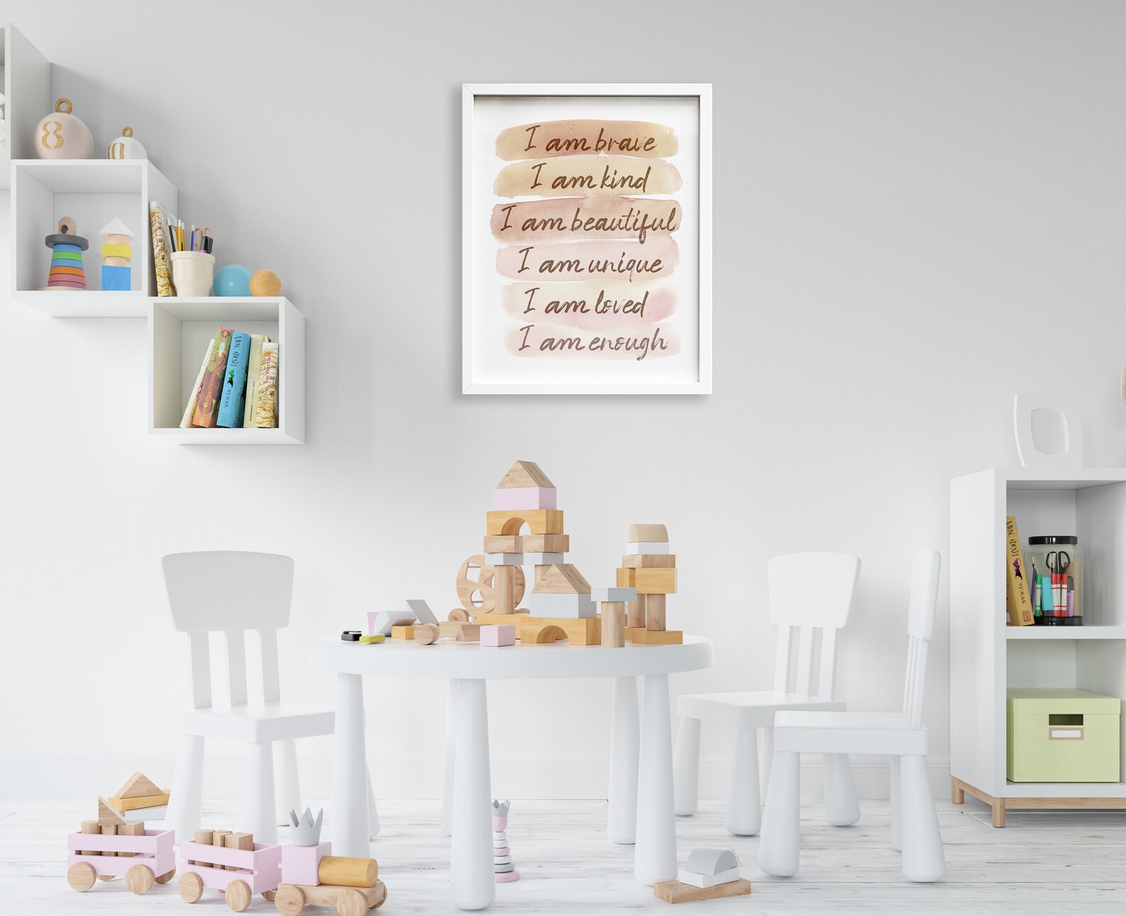 Positive Affirmations Wall Art, Girls Bedroom Affirmation Printable ...