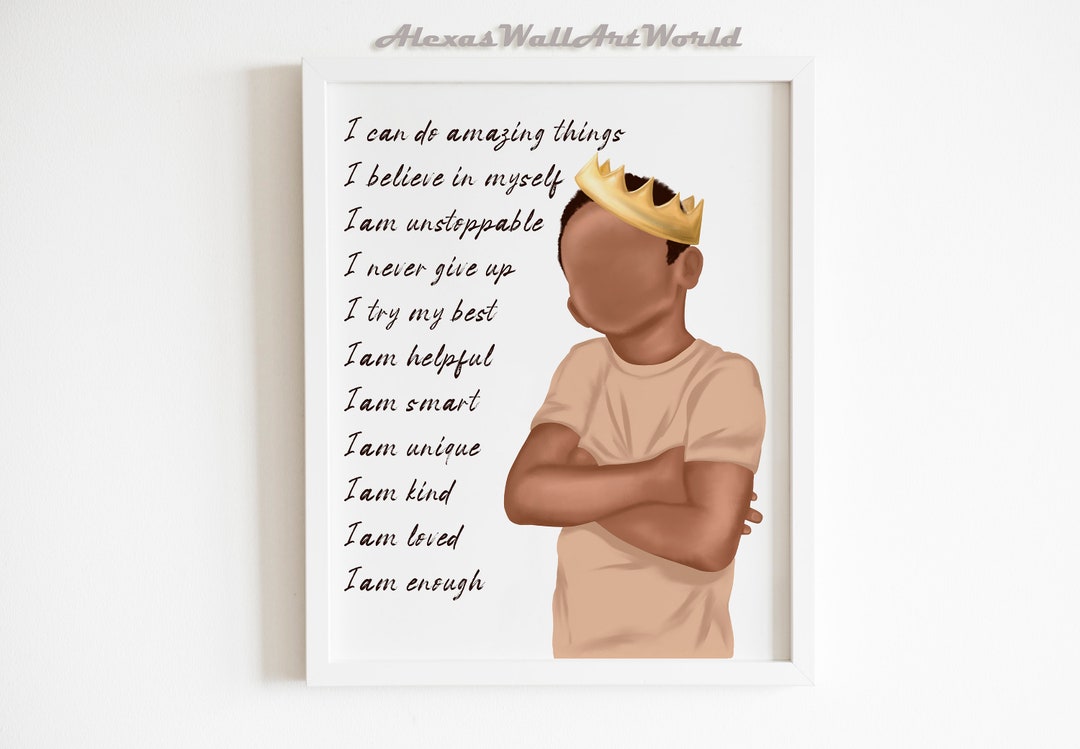 Affirmations for Kids, Boy Personalized Name Positive Affirmations ...