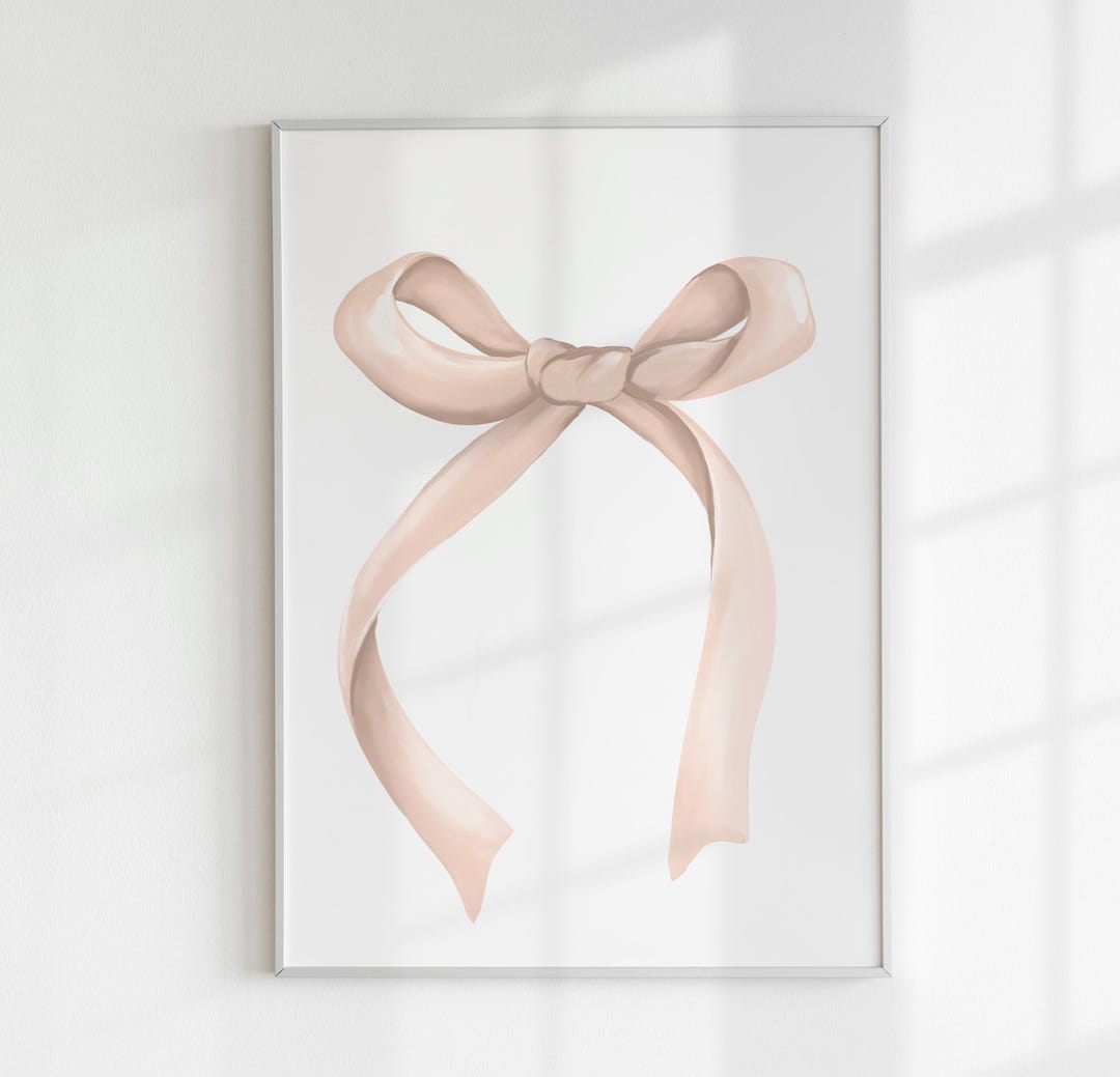 Cream Bow Nursery Print, Grandmillenial Coquette Aesthetic Poster ...