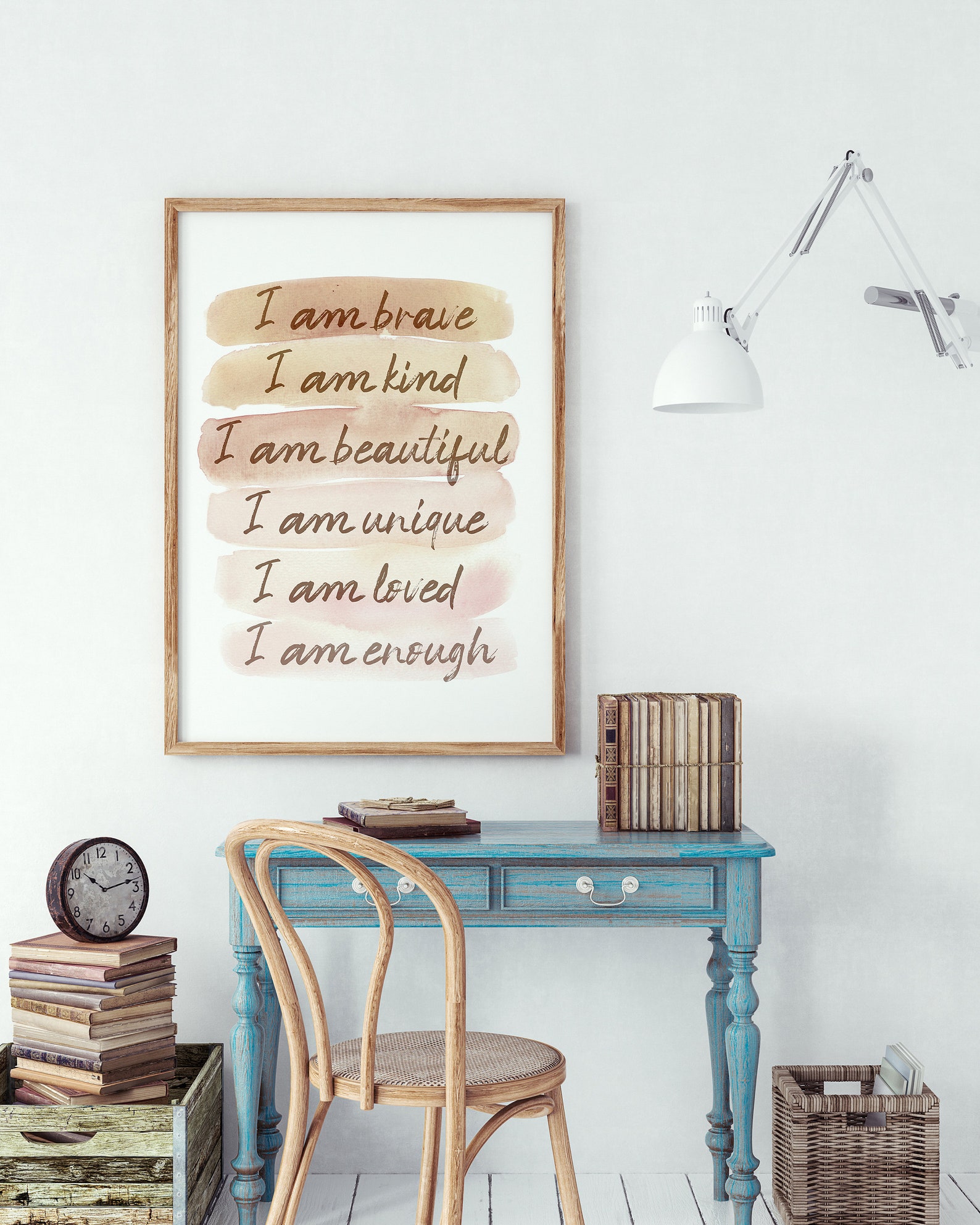 Positive Affirmations Wall Art, Girls Bedroom Affirmation Printable ...