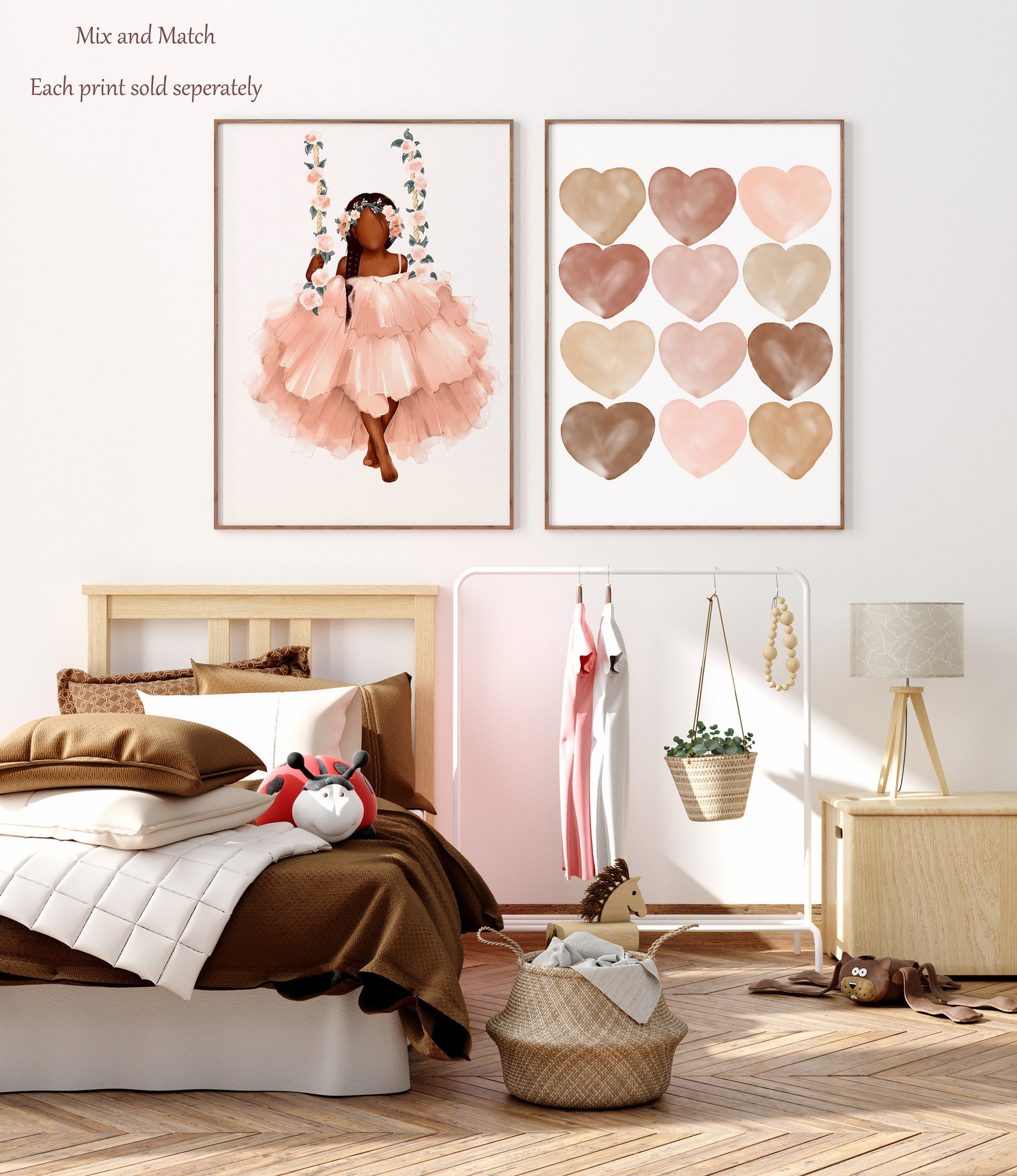 Personalized Flower Crown Princess Nursery Decor Set of 3 - Etsy