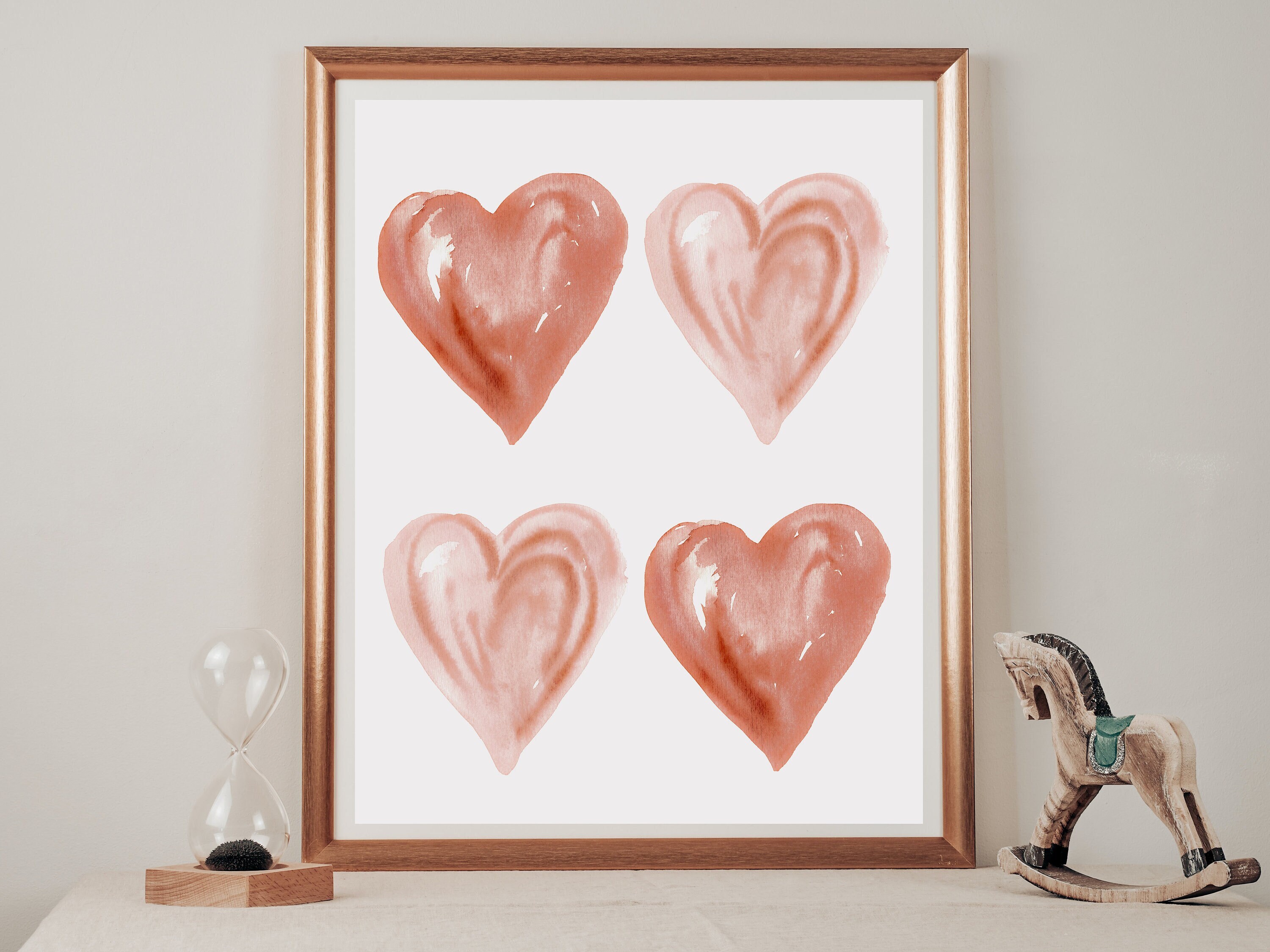 Boho Heart Wall Art Pastel Heart Print Baby Girl Nursery | Etsy