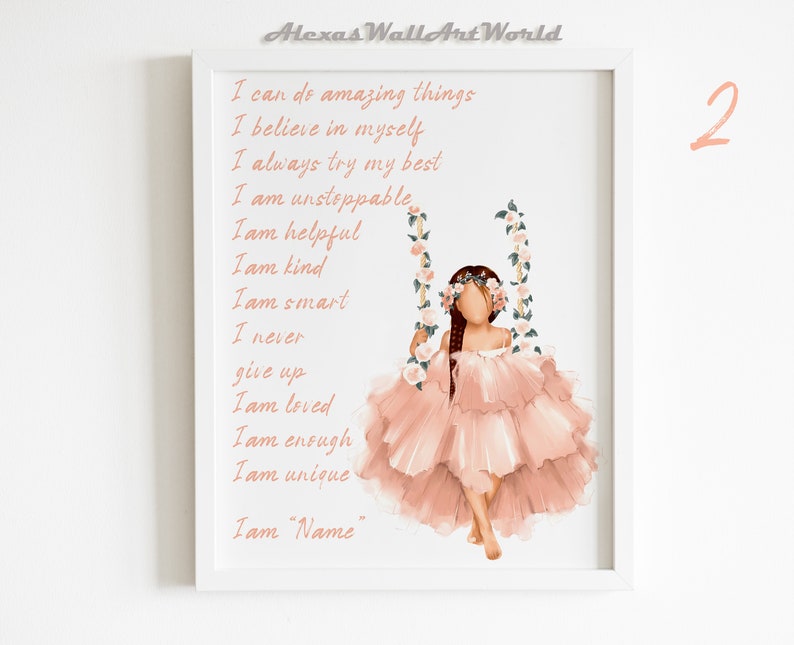 Personalized Name Positive Affirmations Printable Flower Head - Etsy