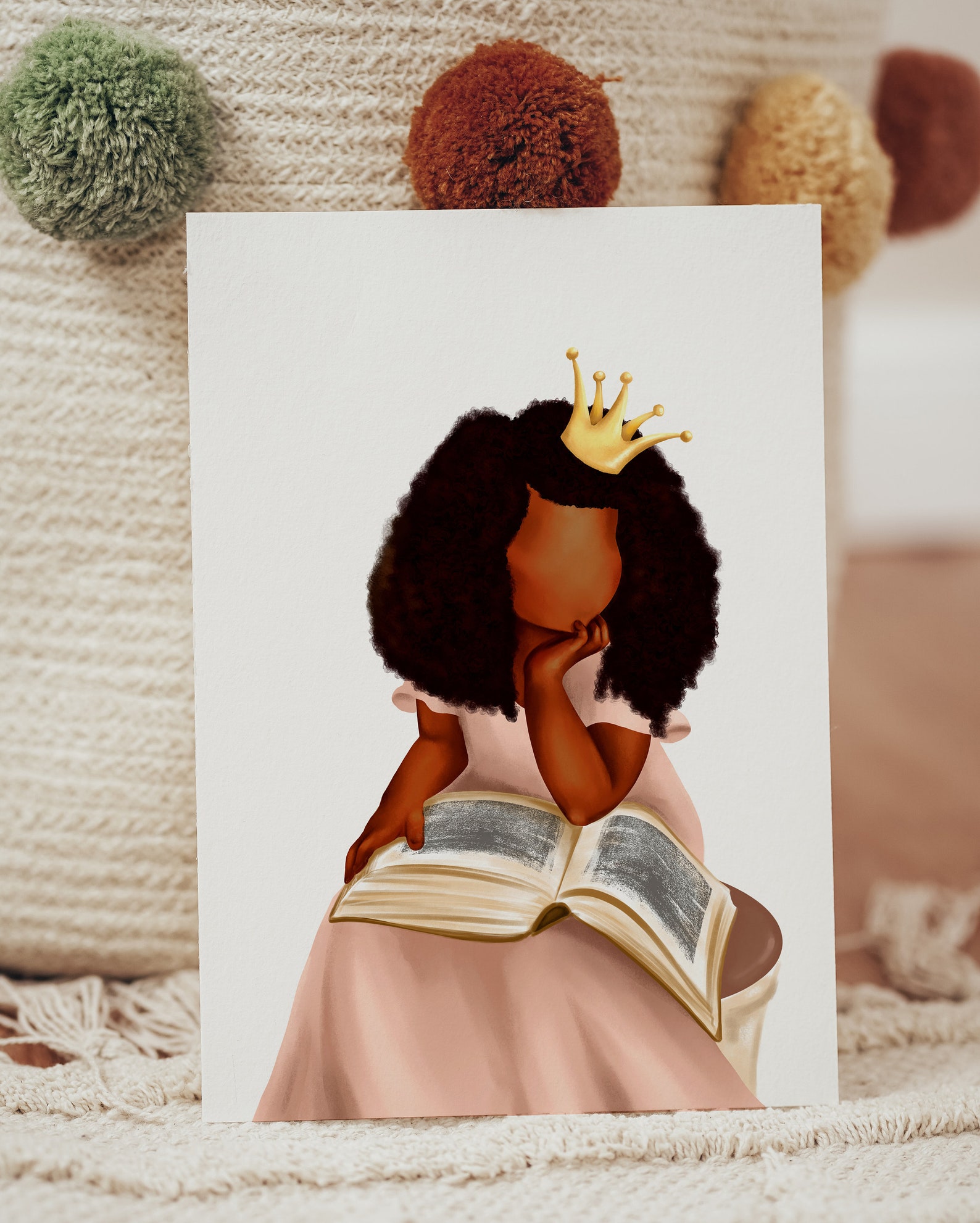 African American Princess Reading Book Reading Girl Black - Etsy
