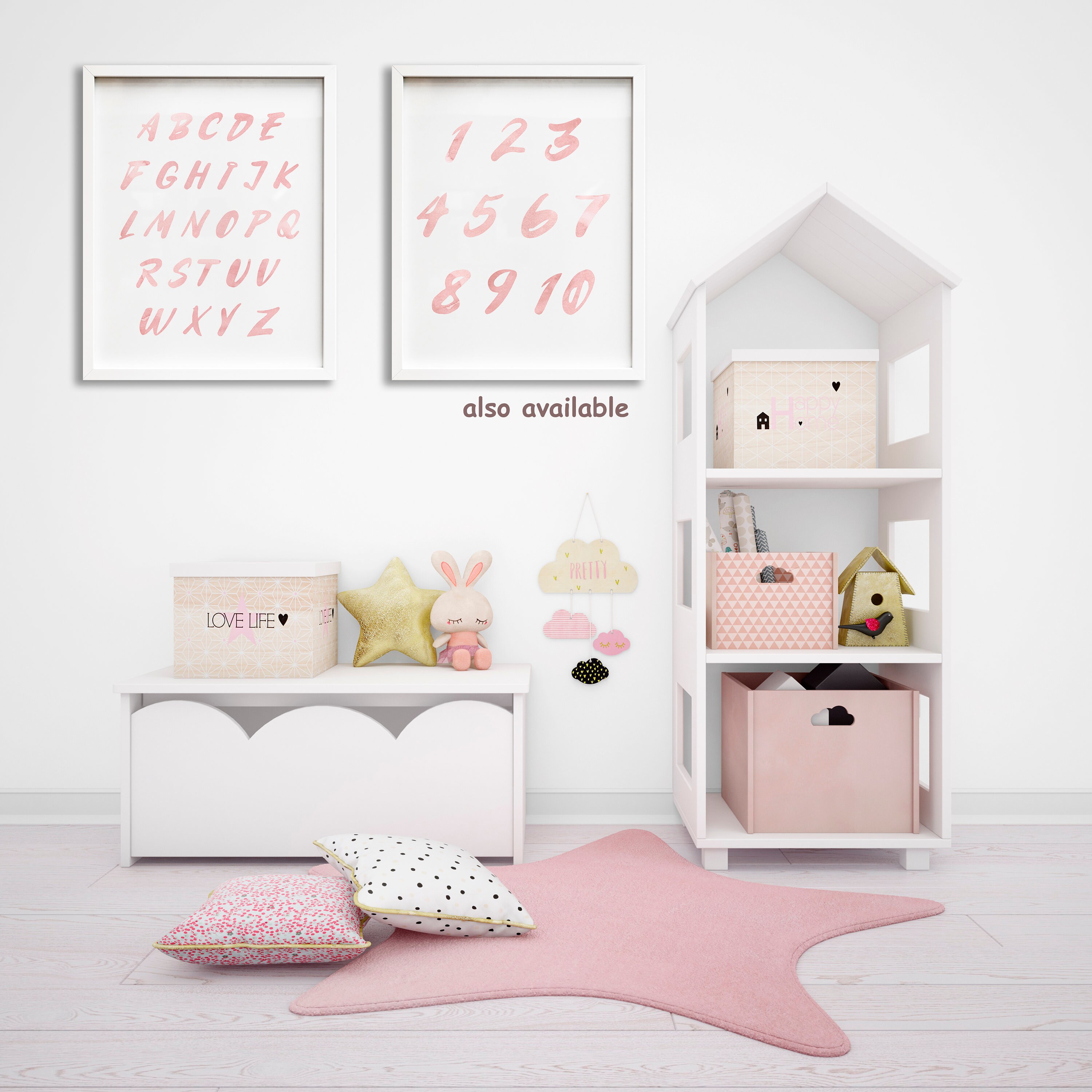 ABC Poster Blush Pink Alphabet Poster Educational Nursery | Etsy