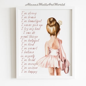 Blonde Ballerina Poster Personalized Positive Affirmation | Etsy