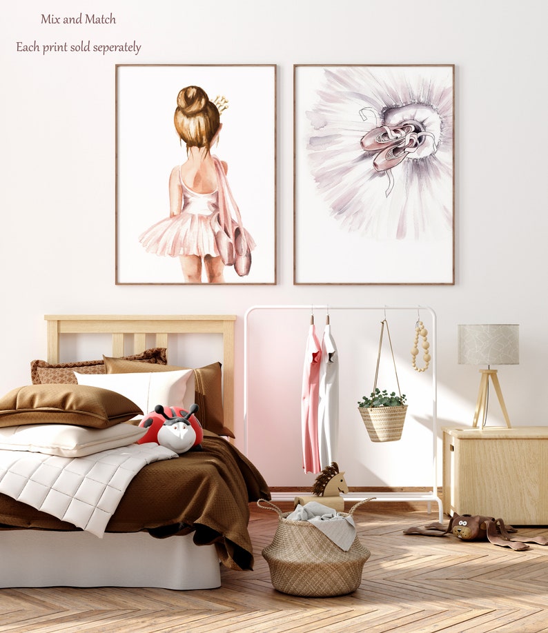 Ballet Dancer Bedroom Wall Art Ballerina Tutu Dress and - Etsy