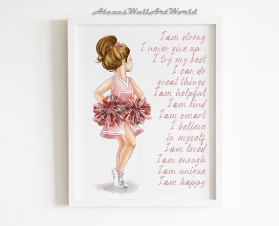 Positive Affirmations Cheerleader Girl Personalized Name | Etsy