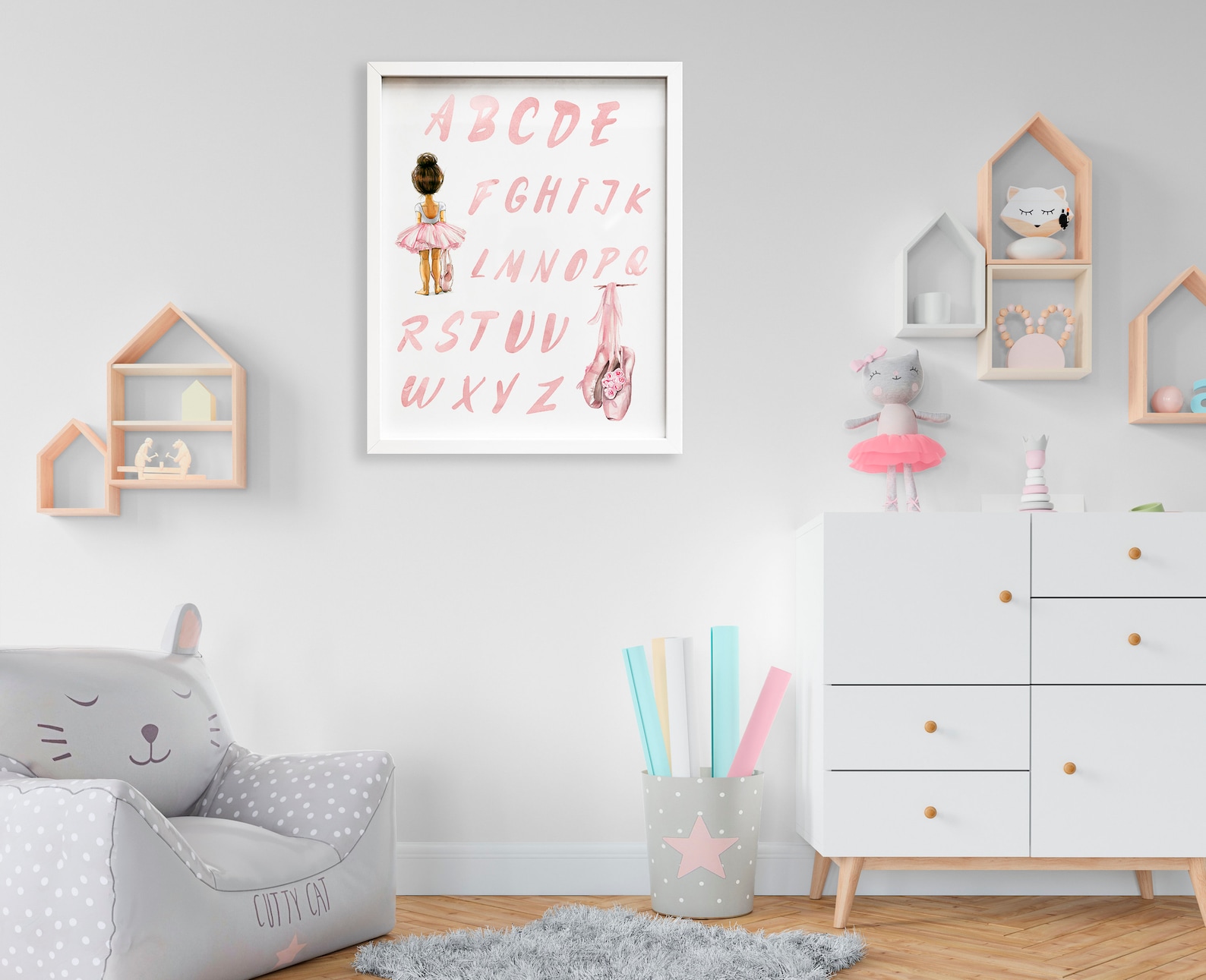 Girls Alphabet Poster Alphabet Printable Pink Nursery Wall - Etsy