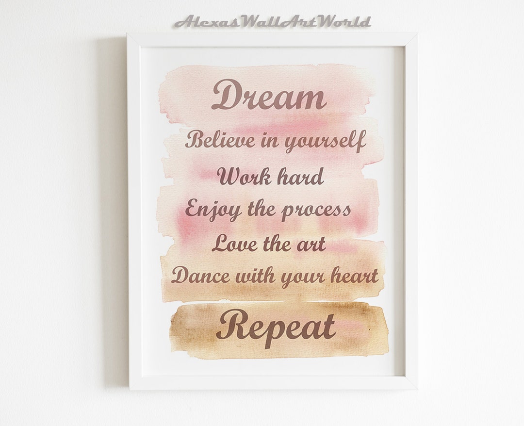 Positive Affirmations Wall Art, Dancer Bedroom Affirmation Print ...