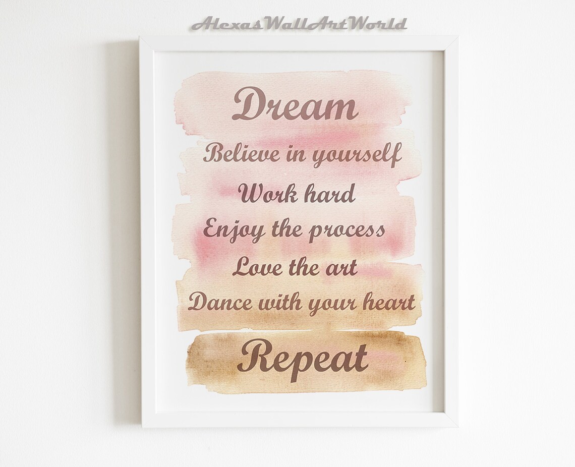 Positive Affirmations Wall Art Dancer Bedroom Affirmation | Etsy