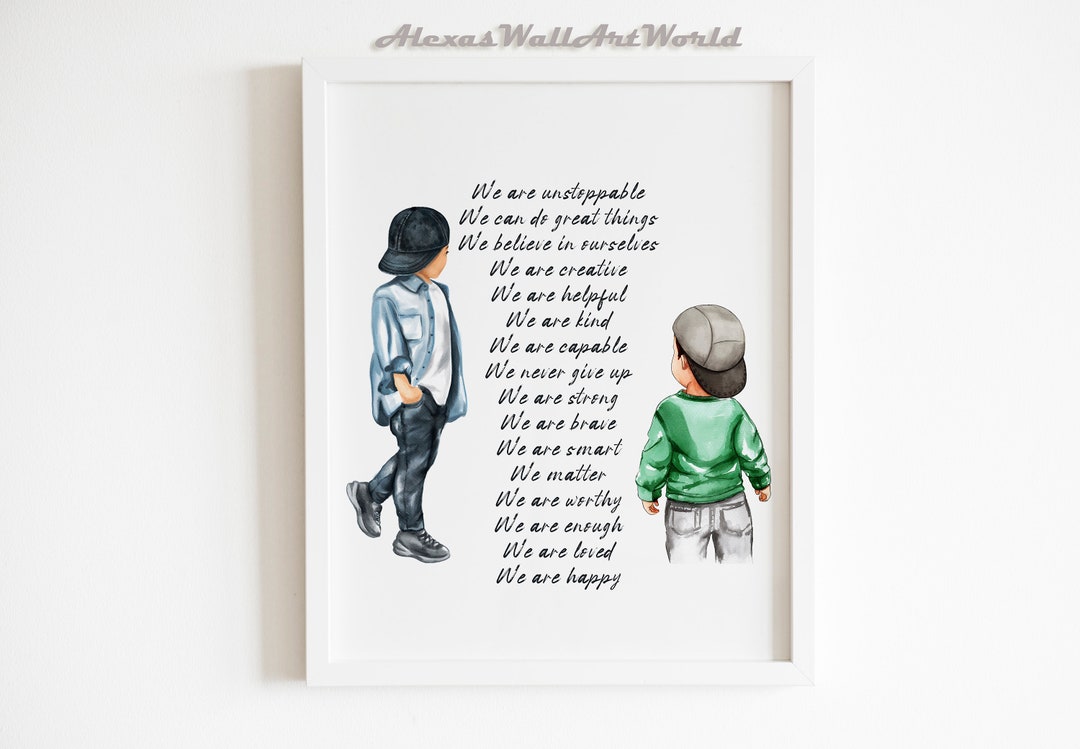 Brothers Positive Affirmations Wall Art Printable, Brothers Definition ...