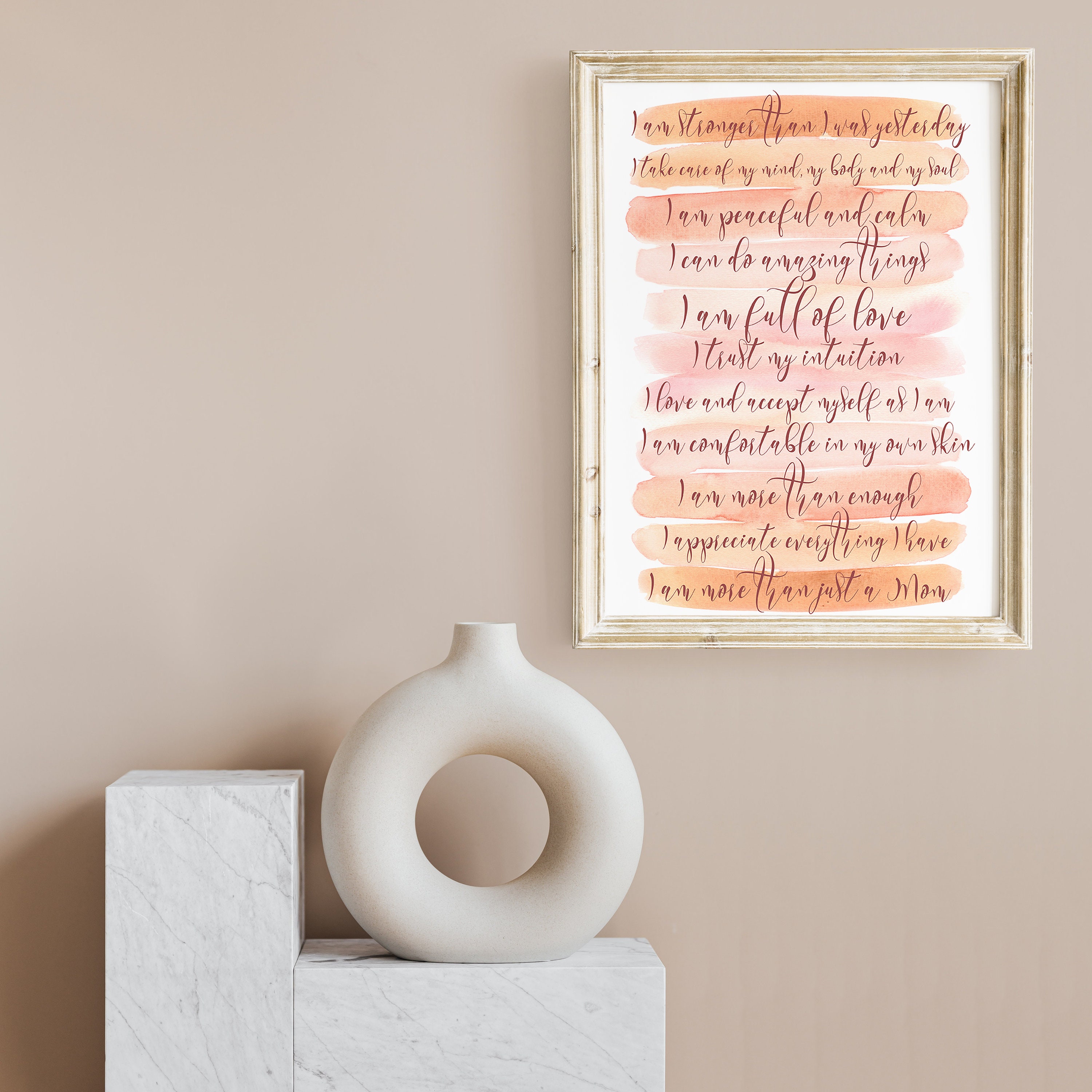 Positive Affirmation Wall Art Woman Motivational Quote - Etsy