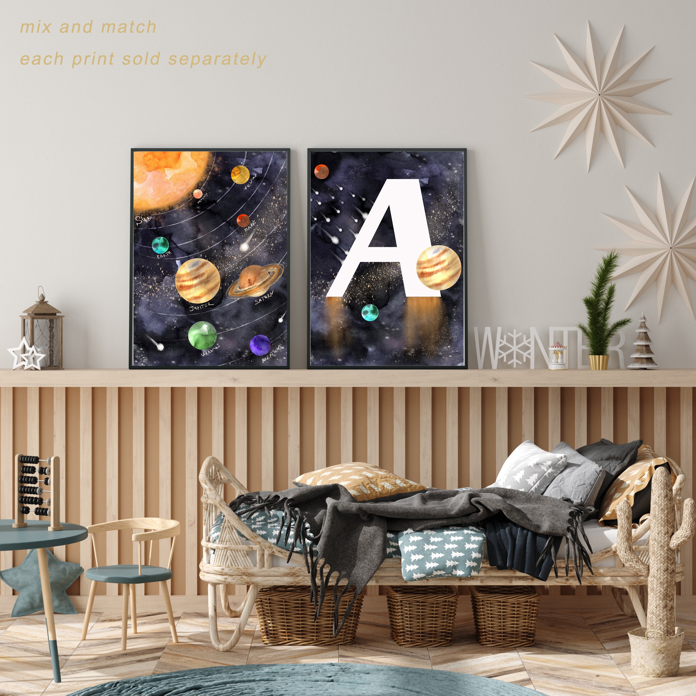 Watercolor Outer Space Watercolor Solar System Print Girs | Etsy