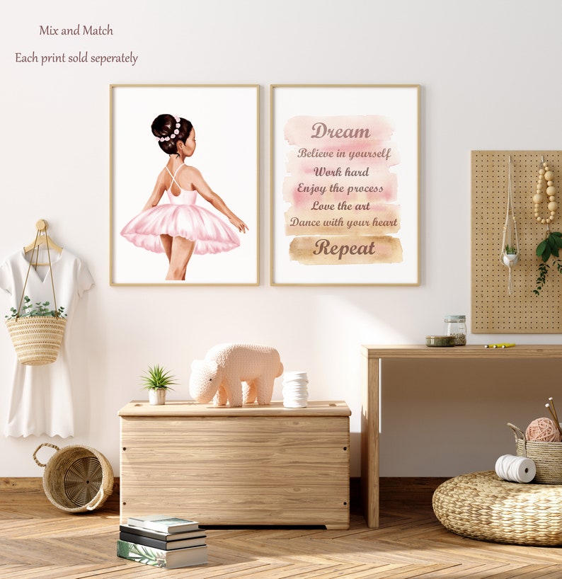 Latina Ballerina Watercolor Print, Teen Dancer Bedroom Decor, Girl's Ballet Wall Art (digital ...