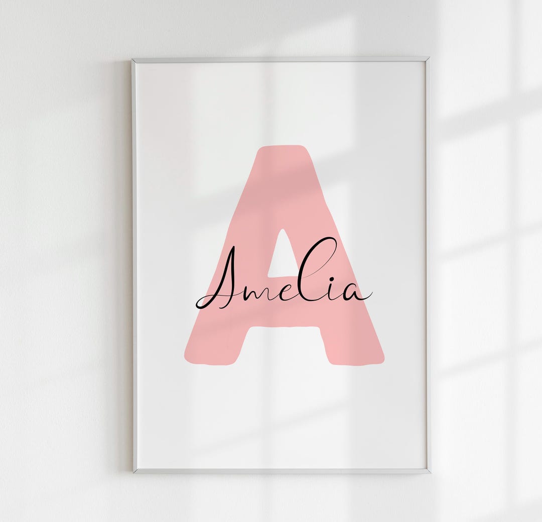 Custom Initial Print, Printable Name Sign, Personalized Name Print ...