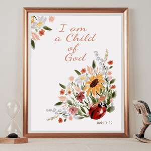 Set of 2 Bible Verse Prints, Personalised Initial Baby Girl Nursery ...