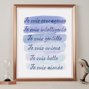 French Positive Affirmations Wall Art, French Affirmation Print, Boho ...