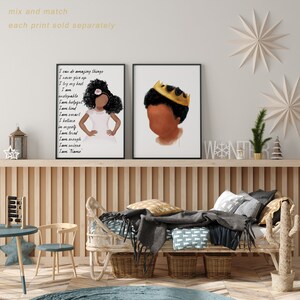 African American Girl Art, Black Girl Magic Wall Art, Personalized Princess Printable, African ...