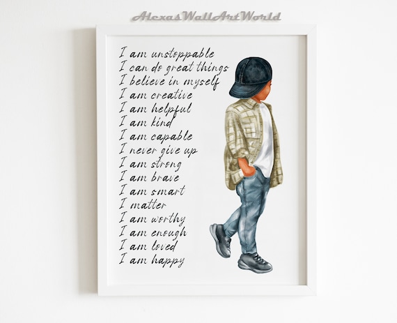 Kids Personalized Name Positive Affirmations Print | Etsy