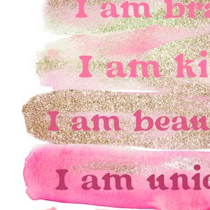 Set of 2 Positive Affirmations Wall Art, Girls Bedroom Affirmation ...