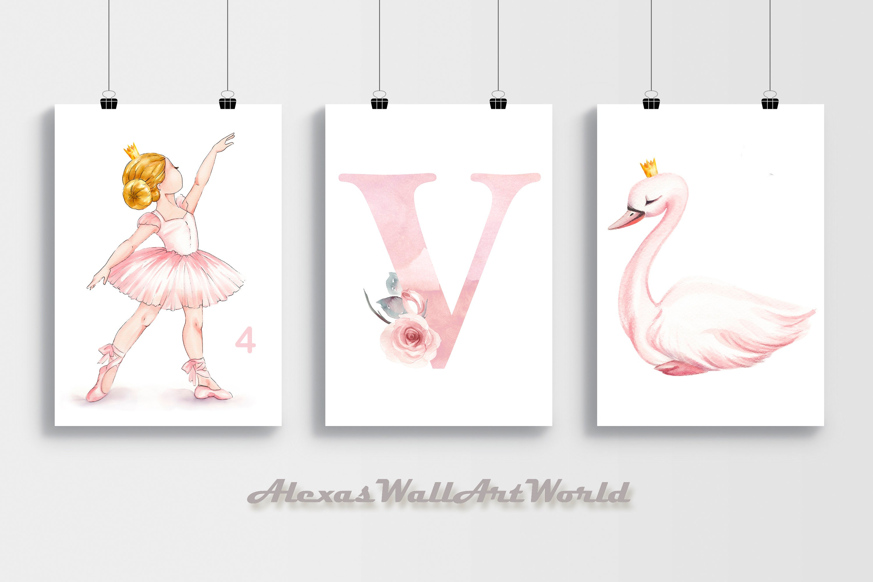 Set of 3 Princess Ballerina Prints Ballerina Nursery Decor - Etsy
