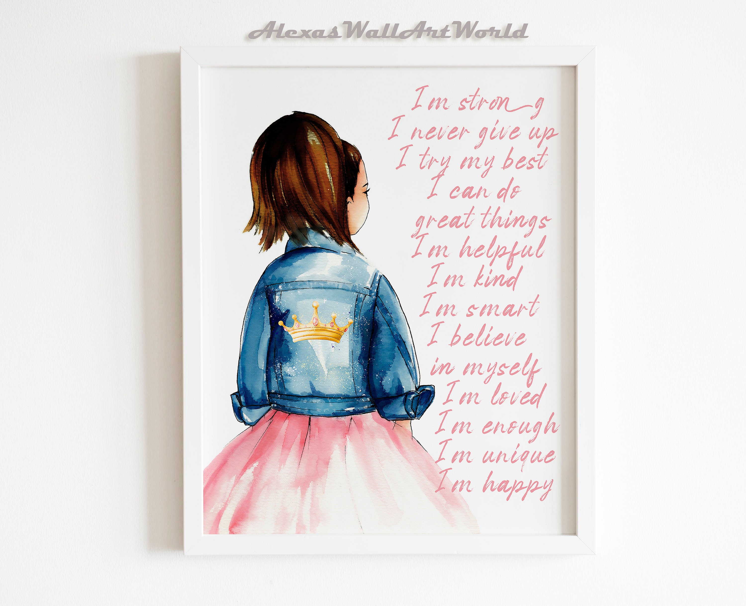 Positive Affirmations Wall Art Young Queen Wall Art | Etsy