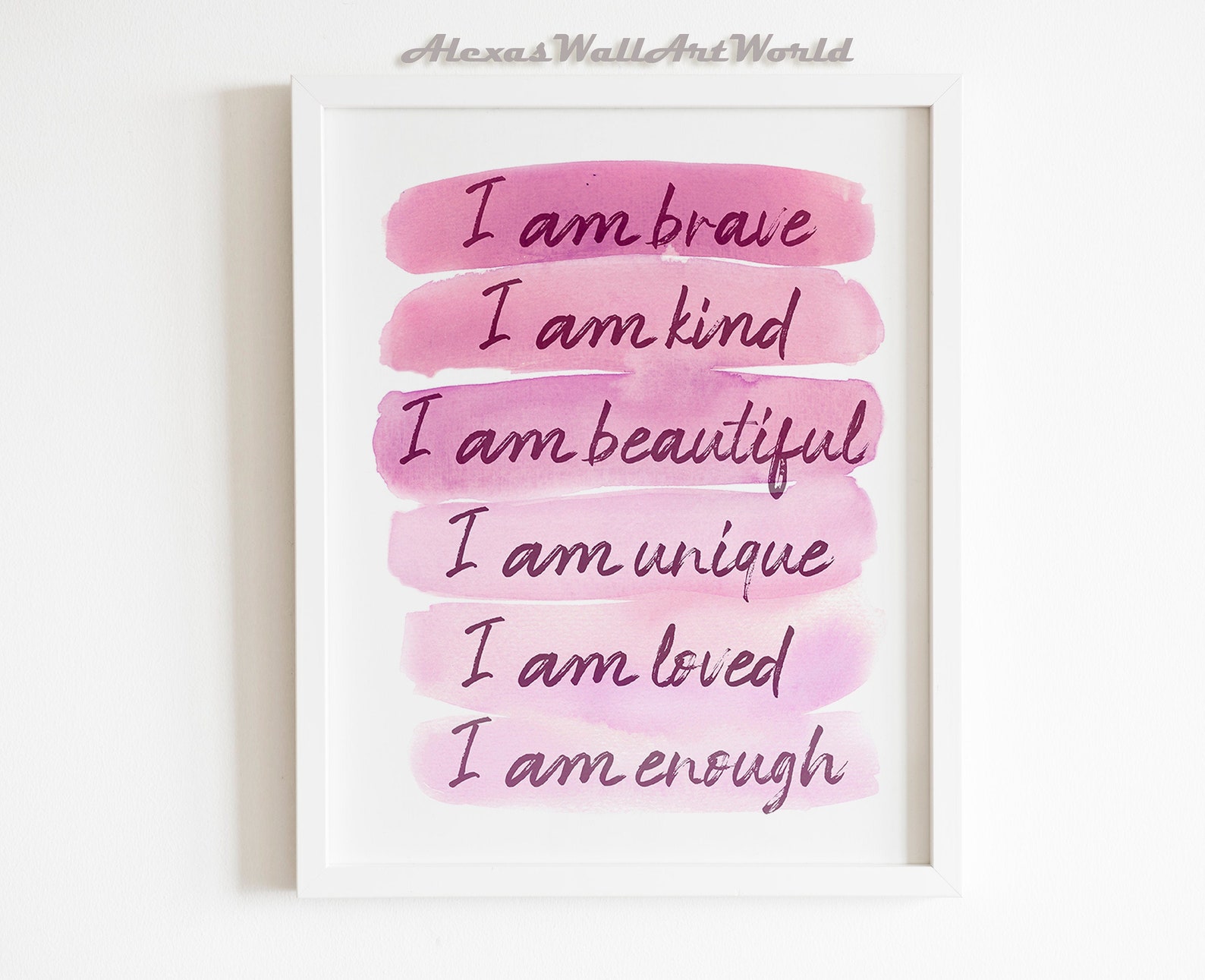 Positive Affirmation Wall Art Watercolor Boho Nursery Decor - Etsy