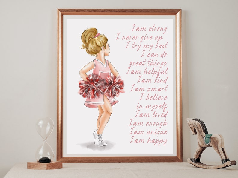 Cheerleader Girl Personalized Name Print Positive - Etsy