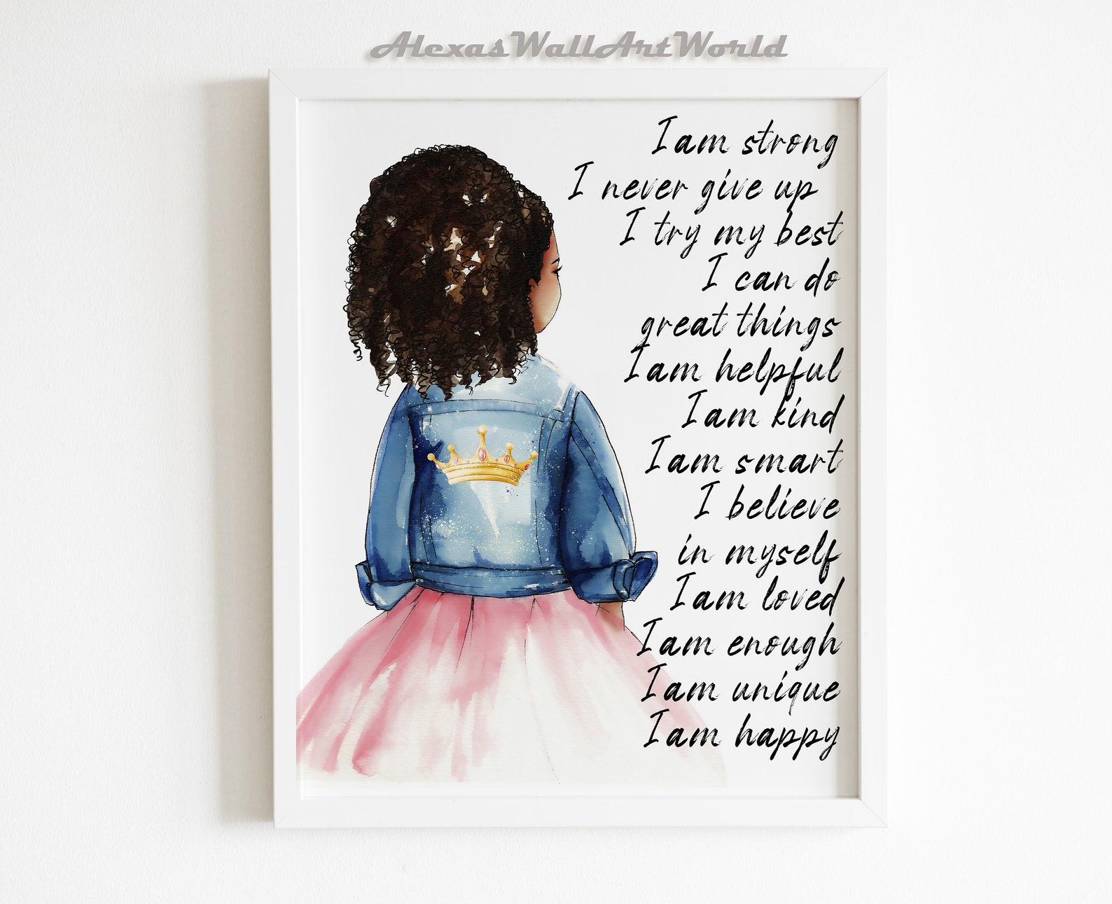 Personalized Name Positive Affirmations Printable, Black Girl Magic ...