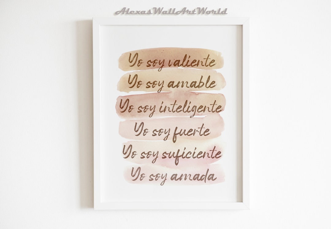 Spanish Positive Affirmations Wall Art, Spanish Affirmation Print, Boho ...