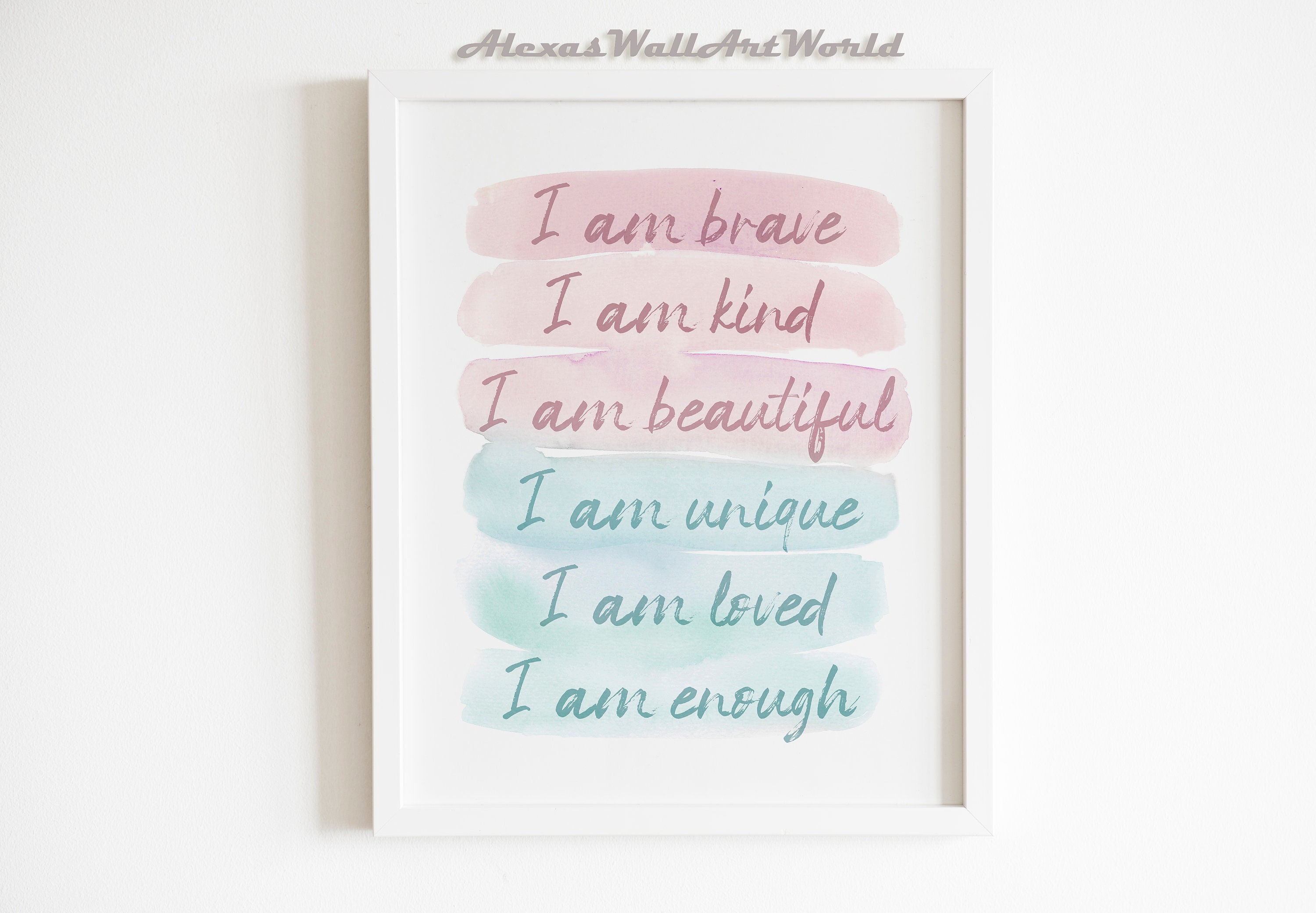 Daily Positive Affirmations Wall Art Girls Bedroom - Etsy