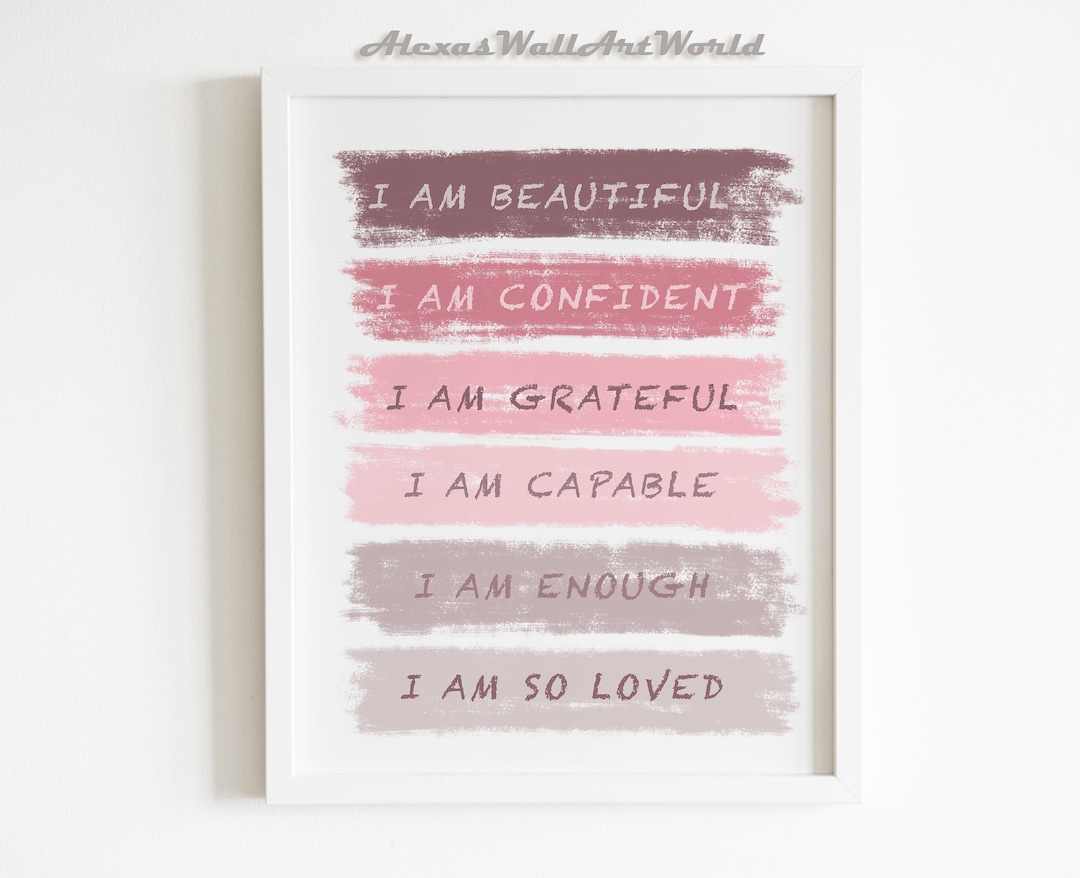 Kids Daily Positive Affirmations Wall Art, Bedroom Affirmation Print ...