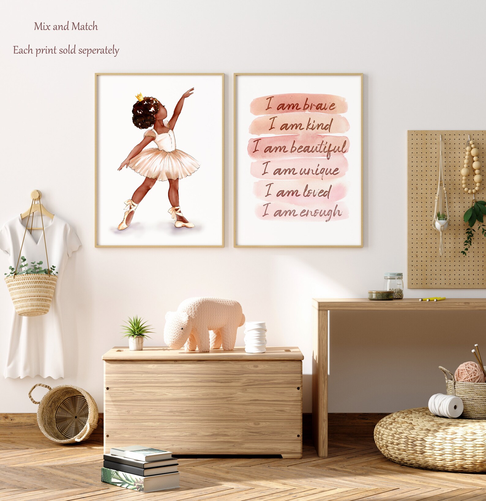 Positive Affirmation Wall Art Watercolor Boho Nursery Decor - Etsy