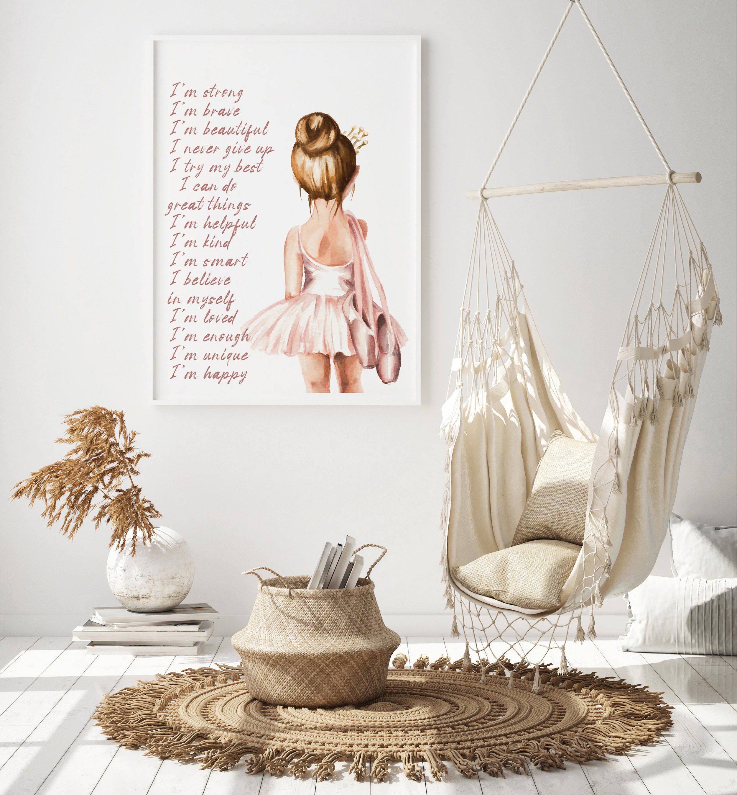 Blonde Ballerina Poster Personalized Positive Affirmation - Etsy