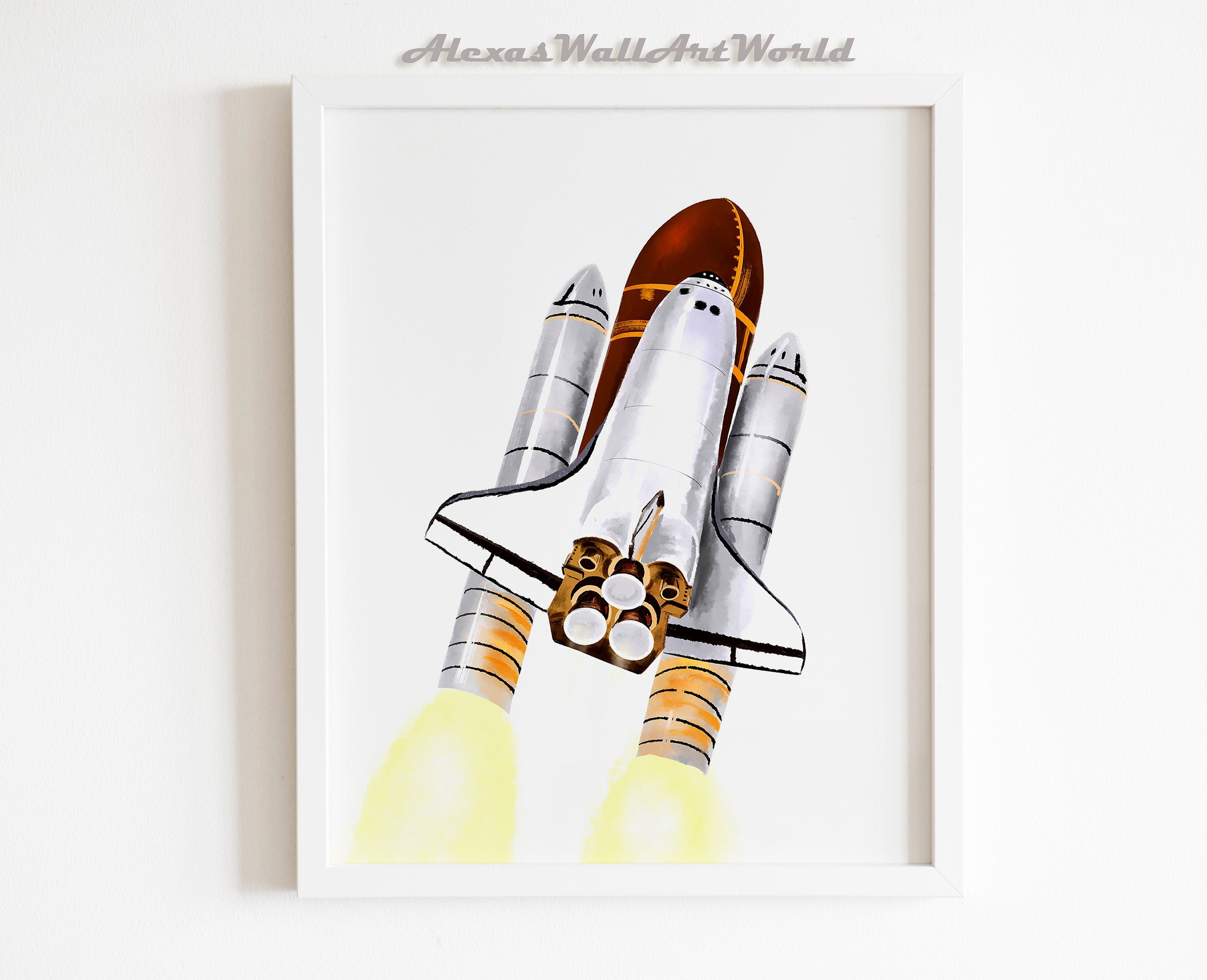 Space Shuttle Wall Art Space Themed Nursery Decor Rocket - Etsy