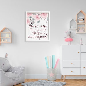 Watercolor Flolar Inspirational Quote Wall Art Print, Motivational ...