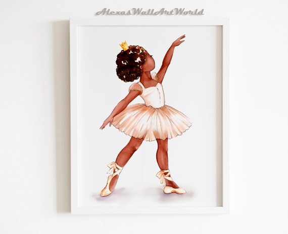 African American Ballerina Art Dark Skin Ballerina Poster - Etsy