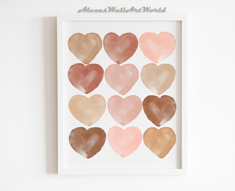 Boho Heart Wall Art Heart Boho Nursery Printable Wall Art | Etsy