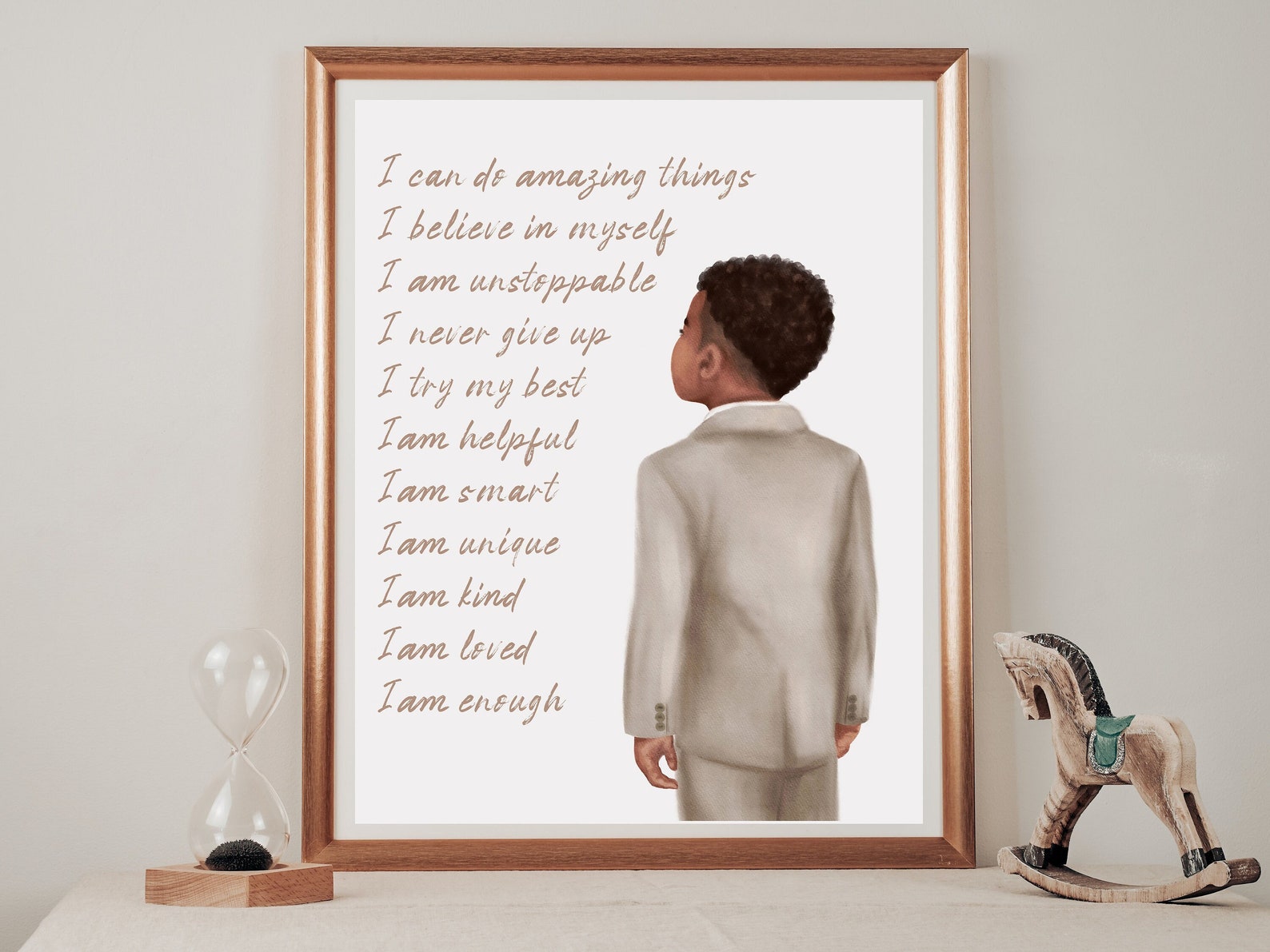 Positive Affirmations for Kids Black Boy Joy Poster Boy | Etsy