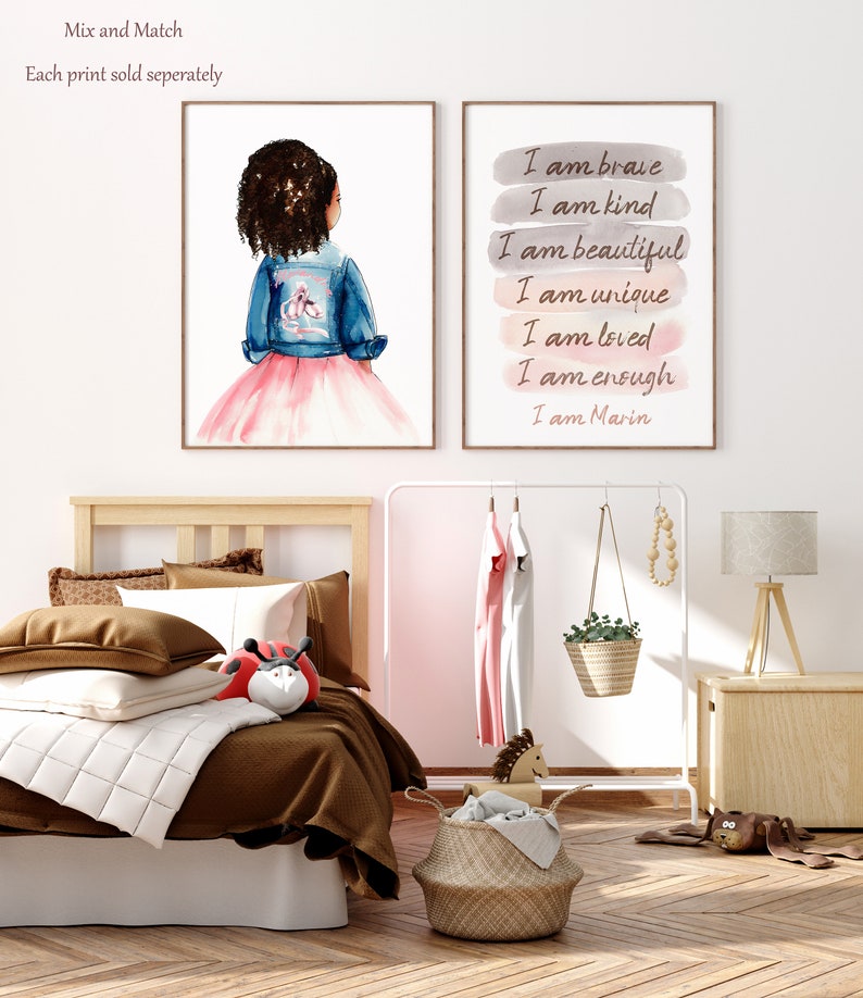 Kids Positive Affirmations Wall Art Girls Bedroom Affirmation - Etsy
