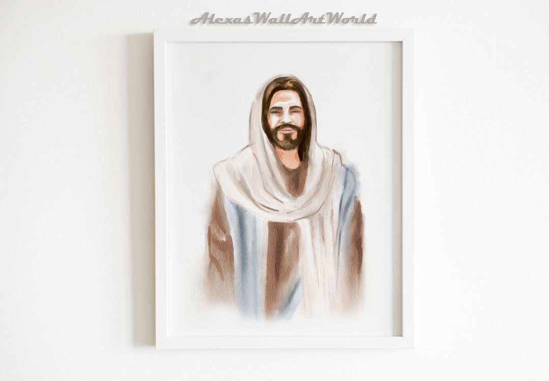 Jesus Watercolour Illustration, Jesus Christ Portrait, Jesus Painting ...
