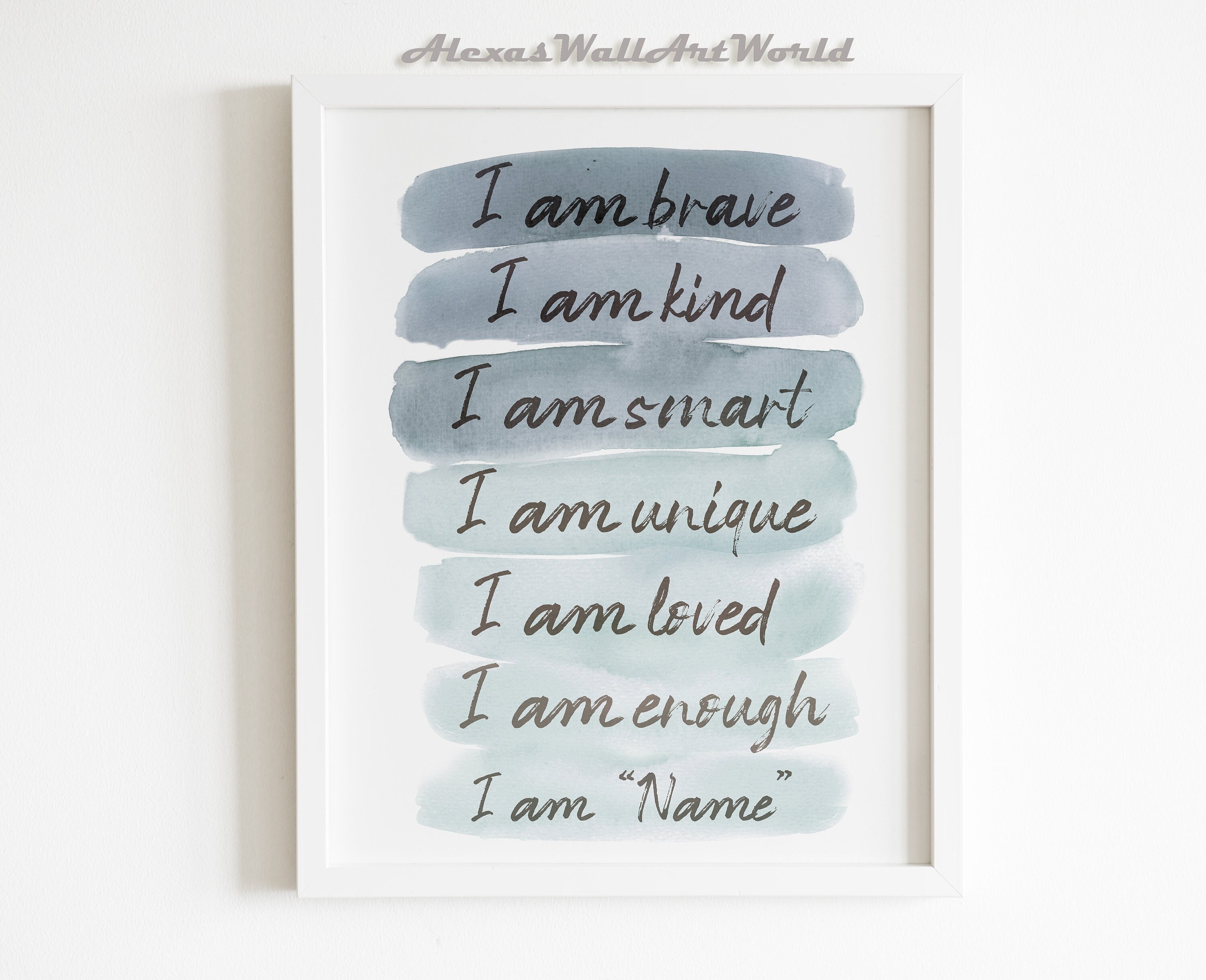 Kisd Name Positive Affirmations Poster Personalized Blue - Etsy Canada