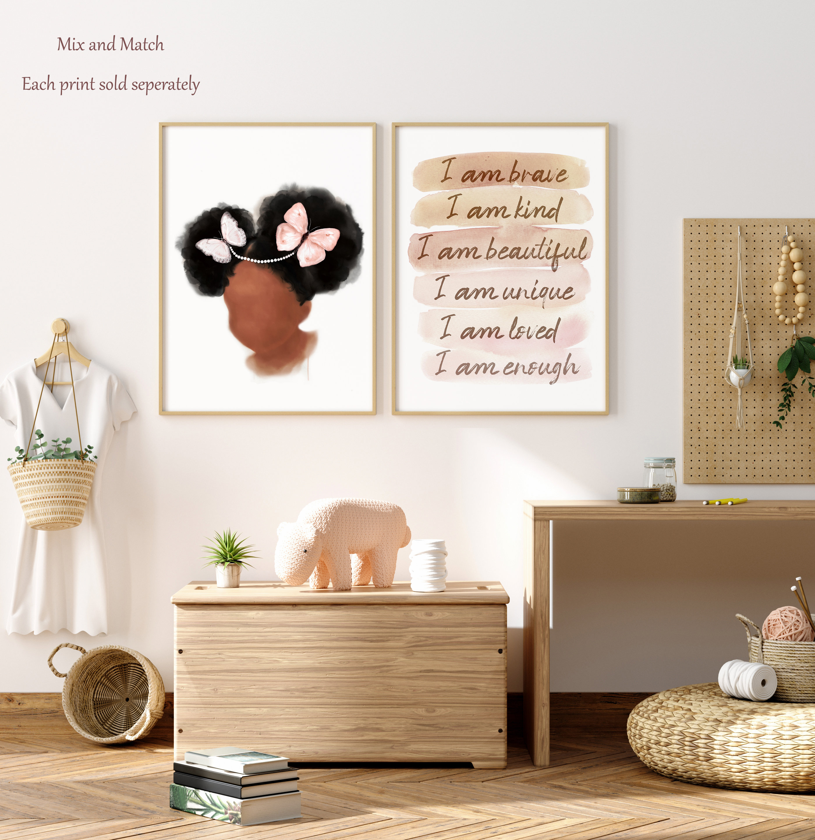 Positive Affirmations Wall Art Girls Bedroom Affirmation | Etsy