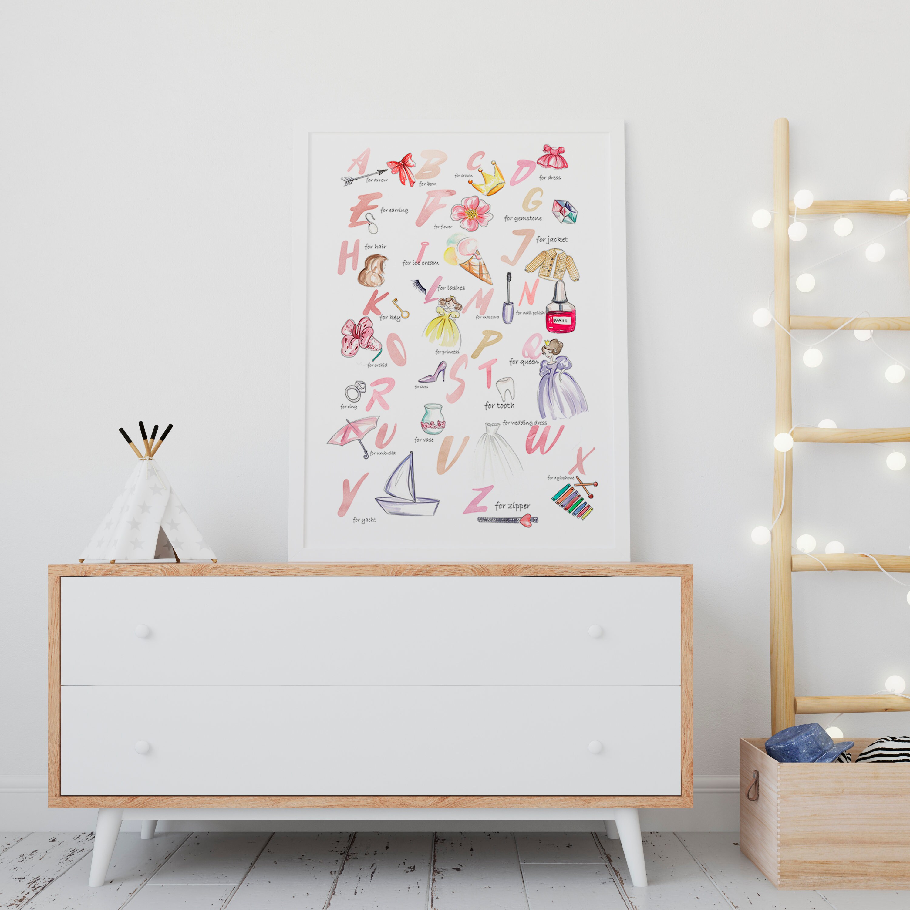 ABC Poster, Girly Alphabet Printable, Alphabet Print, Pink Alphabet ...