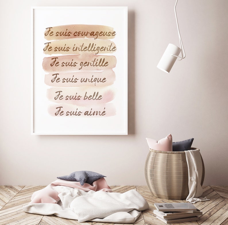 French Positive Affirmations Wall Art French Affirmation - Etsy
